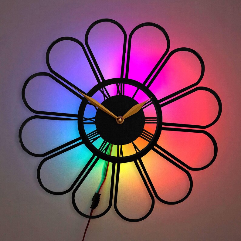 Daisy Wall Clock, Flower Clock, Floral Wall Clock, Garden Themed Decor ...