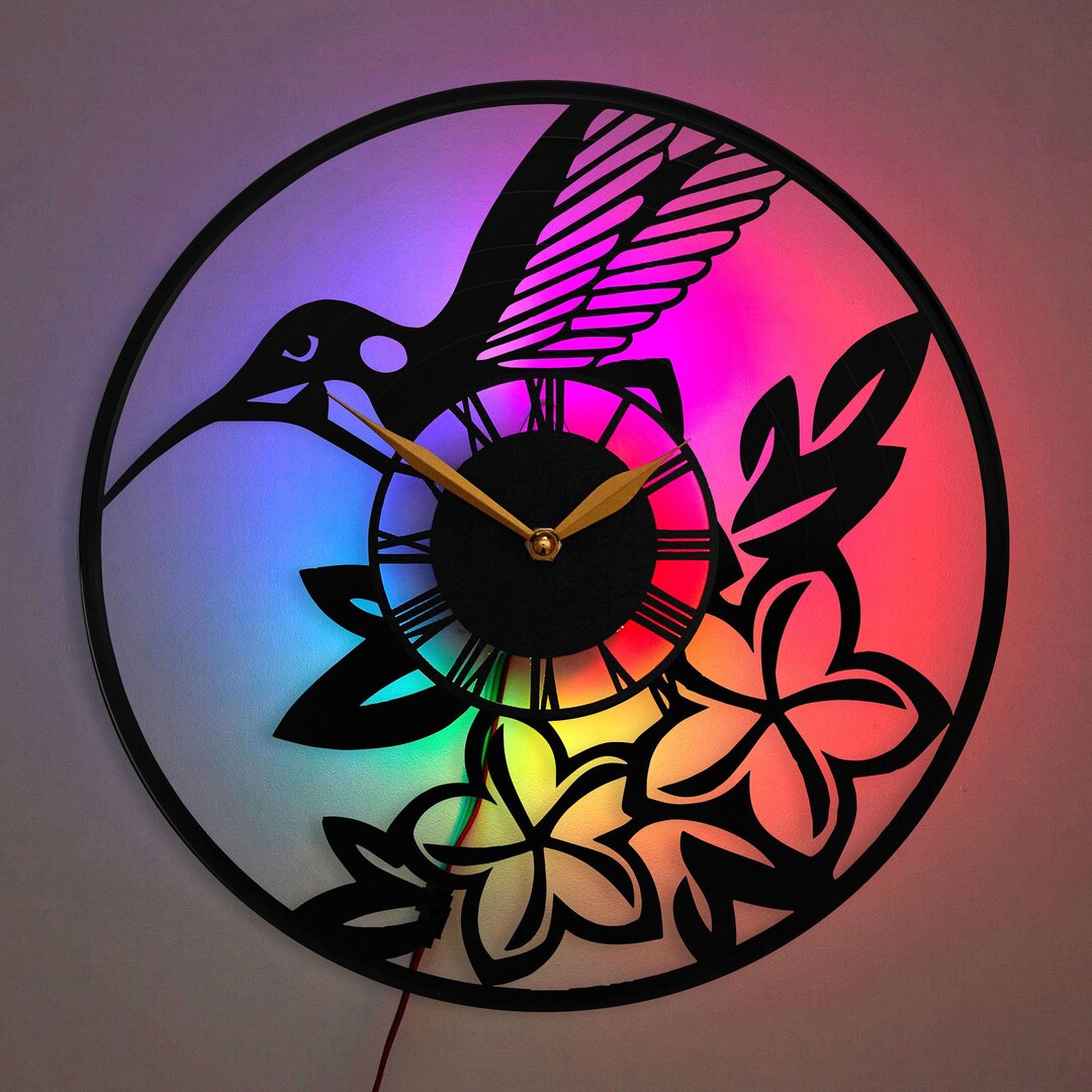 Hummingbird Clock, Flower Clock, Nature Decor, Exotic Decor, Nature ...