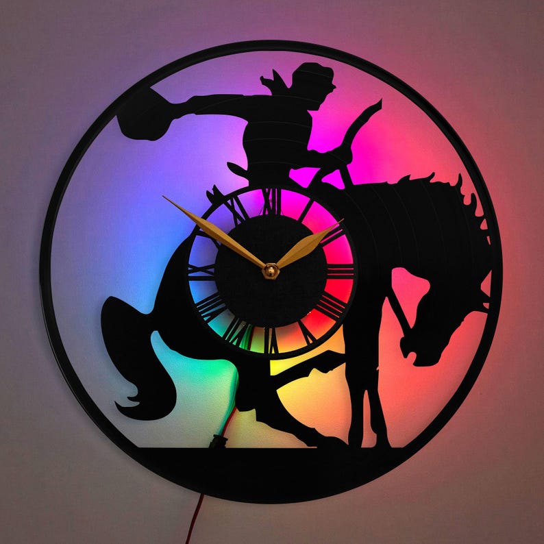 Rodeo Clock, Cowboy Clock, Western Decor, Country Style Clock - Etsy