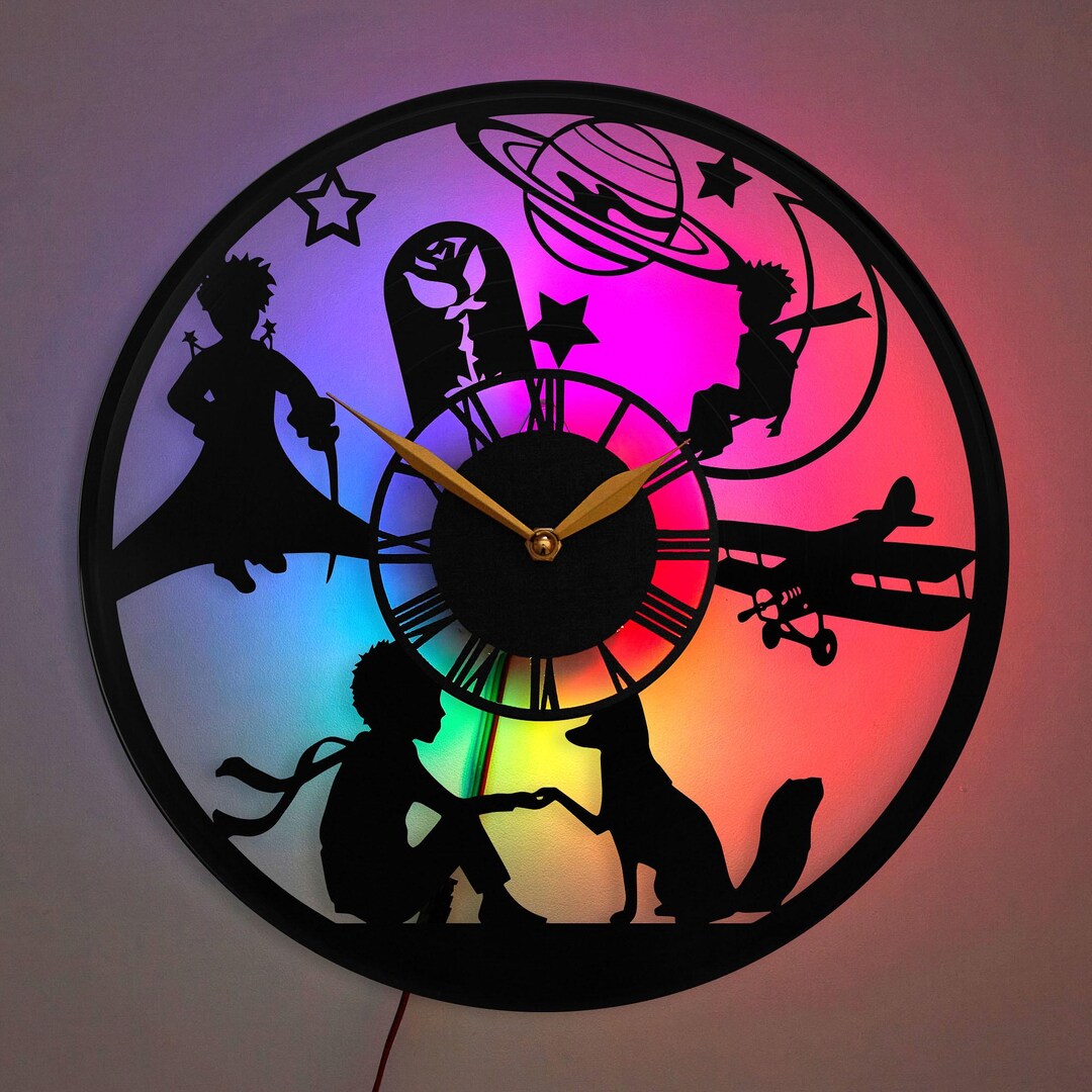 Little Prince Wall Clock, Magical Clock Design, Starry Night Inspired ...