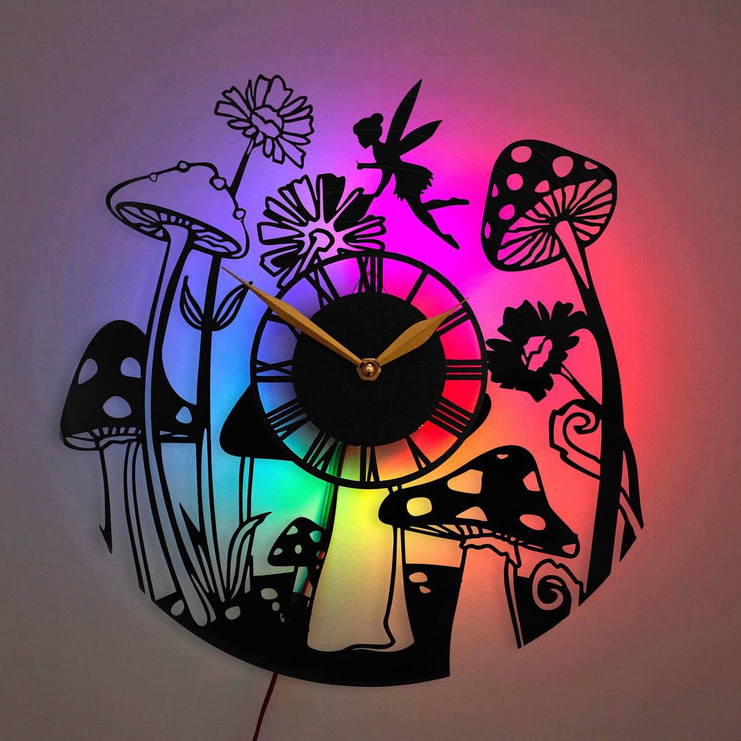 Mushrooms Clock, Mushroom Decor, Magical Wall Decor - Etsy