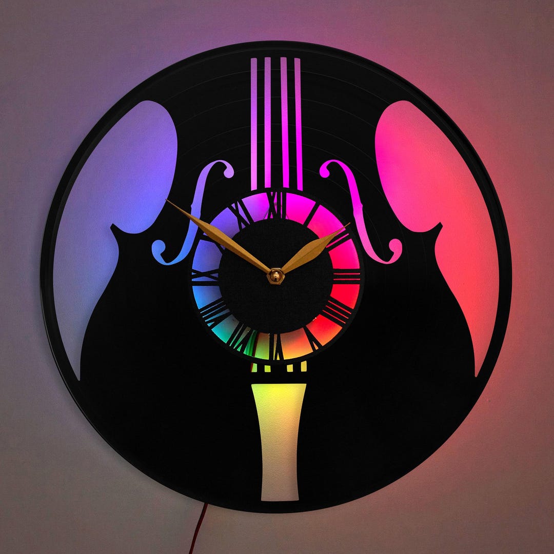 Violin Clock, Musical Wall Clock, Music Lover Gift, Musician Wall Decor ...