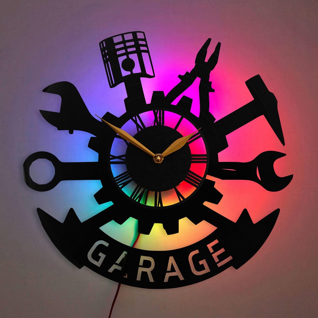 Mechanical Tools Clock, Garage Decor, Mechanic Clock, Automotive Clock ...