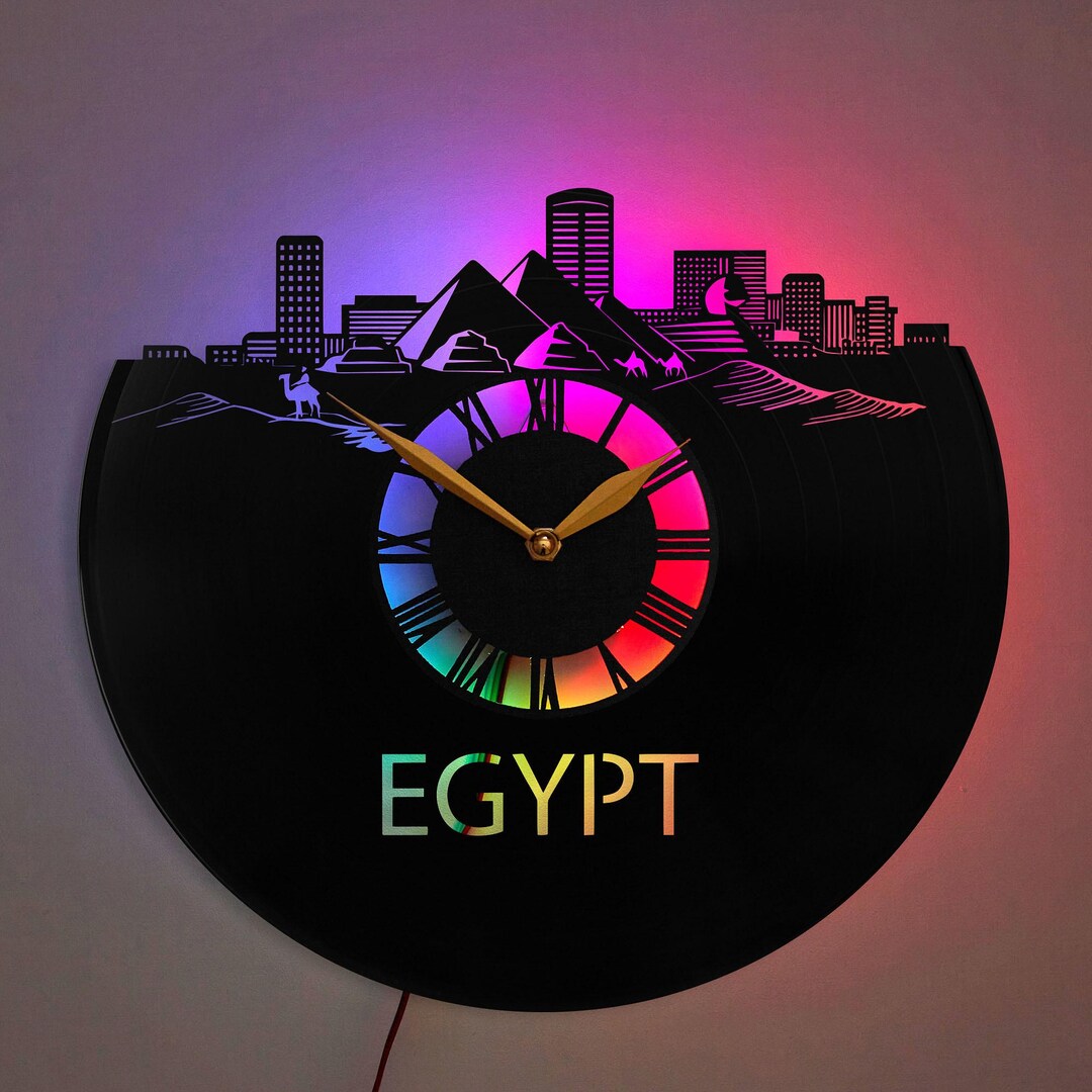 Egyptian Clock, Egypt Clock, Pyramids Clock, Desert Landscape Clock ...