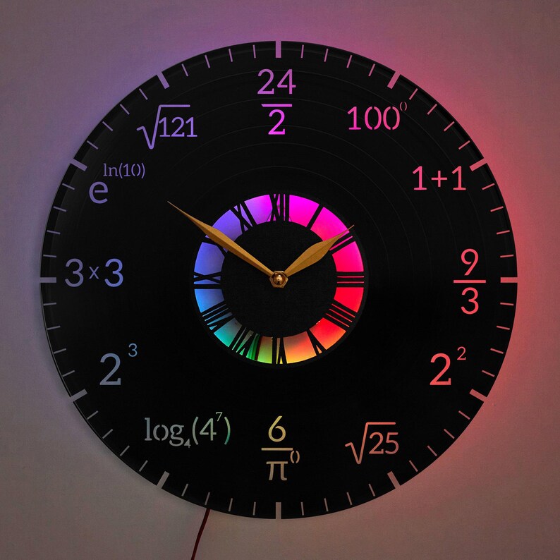 Math and Science Wall Clock, Math Clock, Scientific Clock, Educational ...