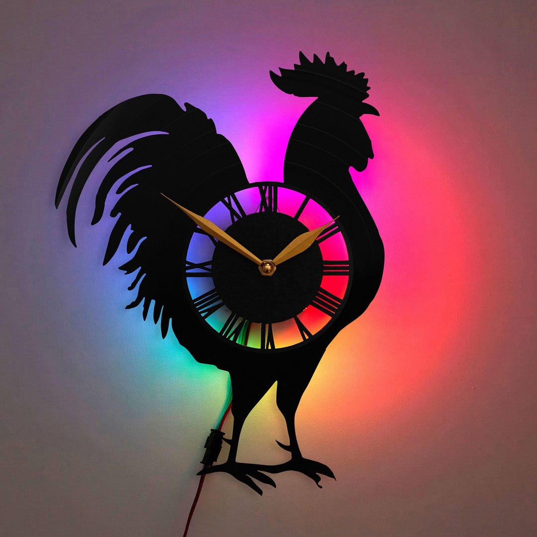 Rooster Wall Clock for Kitchen Wall, Rooster Clock, Chicken Decor ...