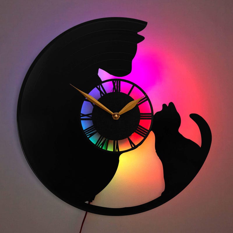 Cat Wall Clock - Etsy
