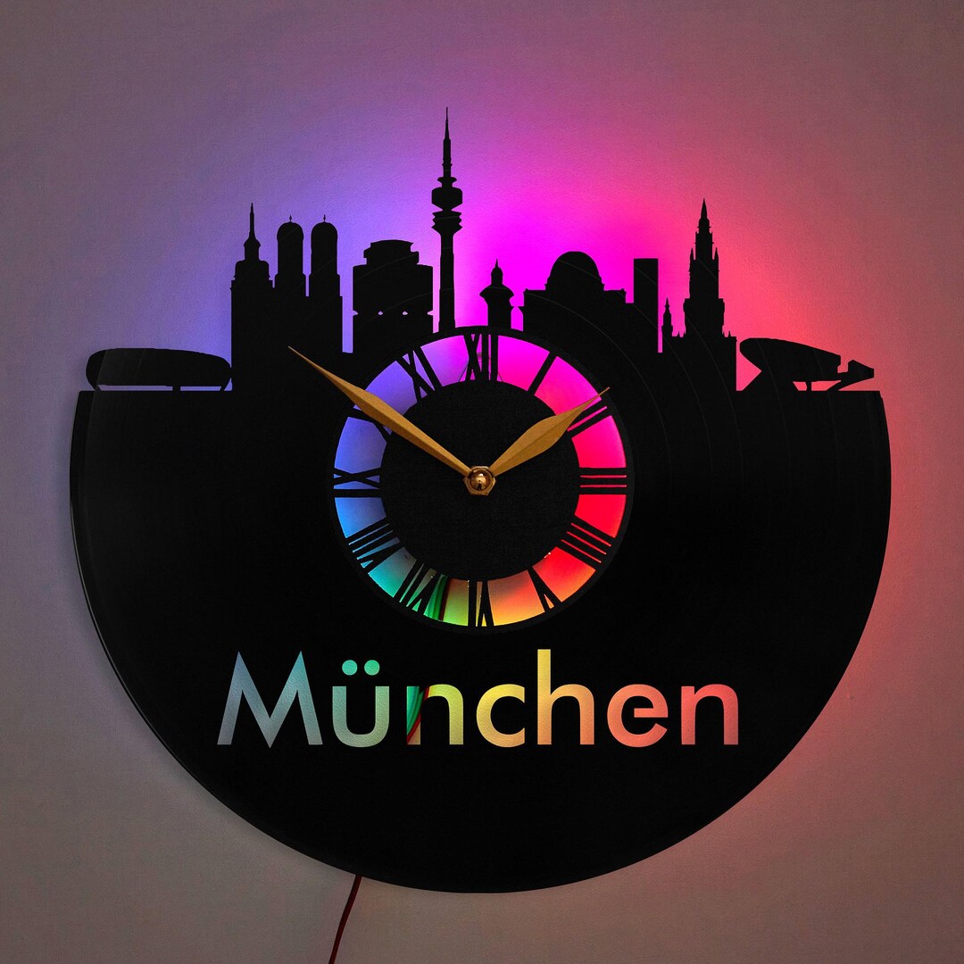 Munich Clock, Munich Gift, Modern Wall Clock, Urban Wall Art, Munich ...