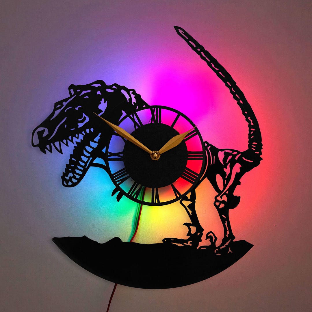 T Rex Wall Clock, Dinosaur Clock, Dinosaur Clock, Skeleton Clock ...