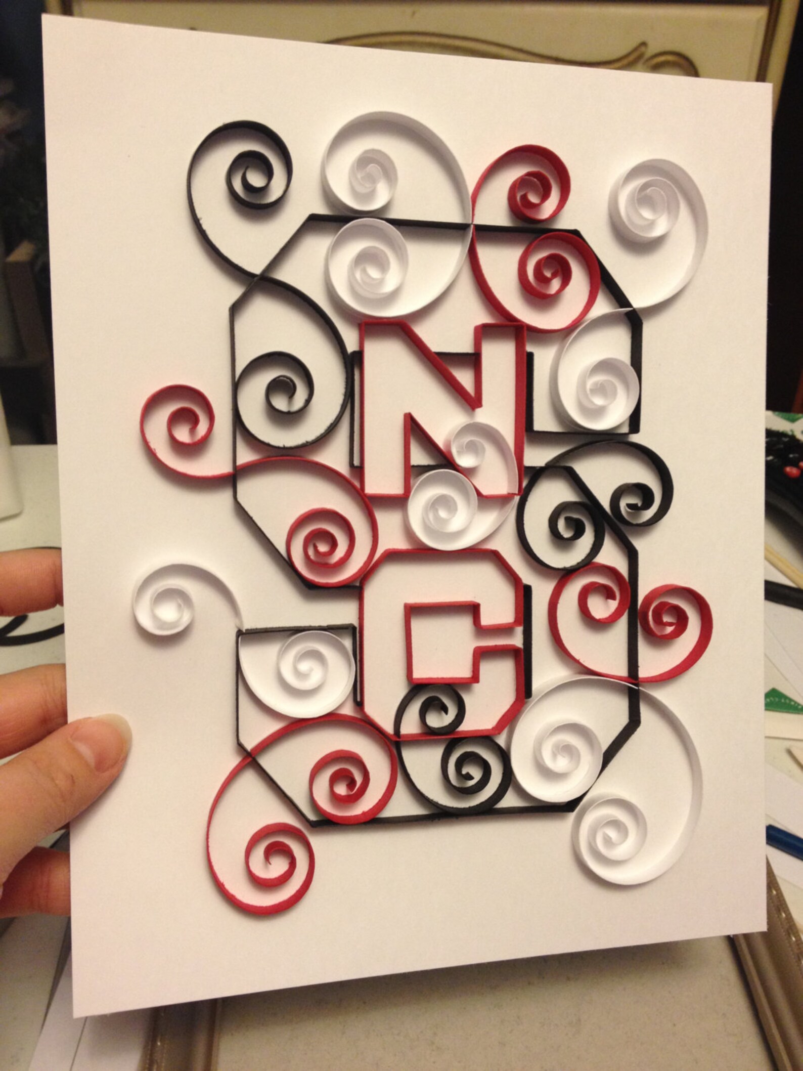 NC State Quilled Logo Paper Quilling Art Paper Quilling - Etsy