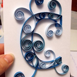 Paper Quilling Art, 5x7 Picture, Paper Quilled Letter, Paper Quilled ...