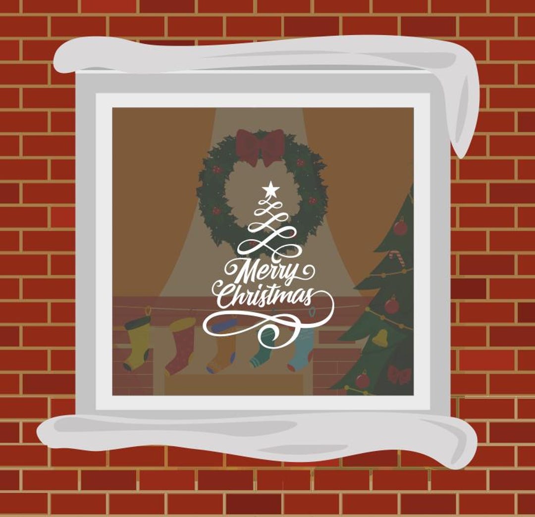 Christmas Tree Window Decal Sticker, Decorations, Vinyl, Christmas ...