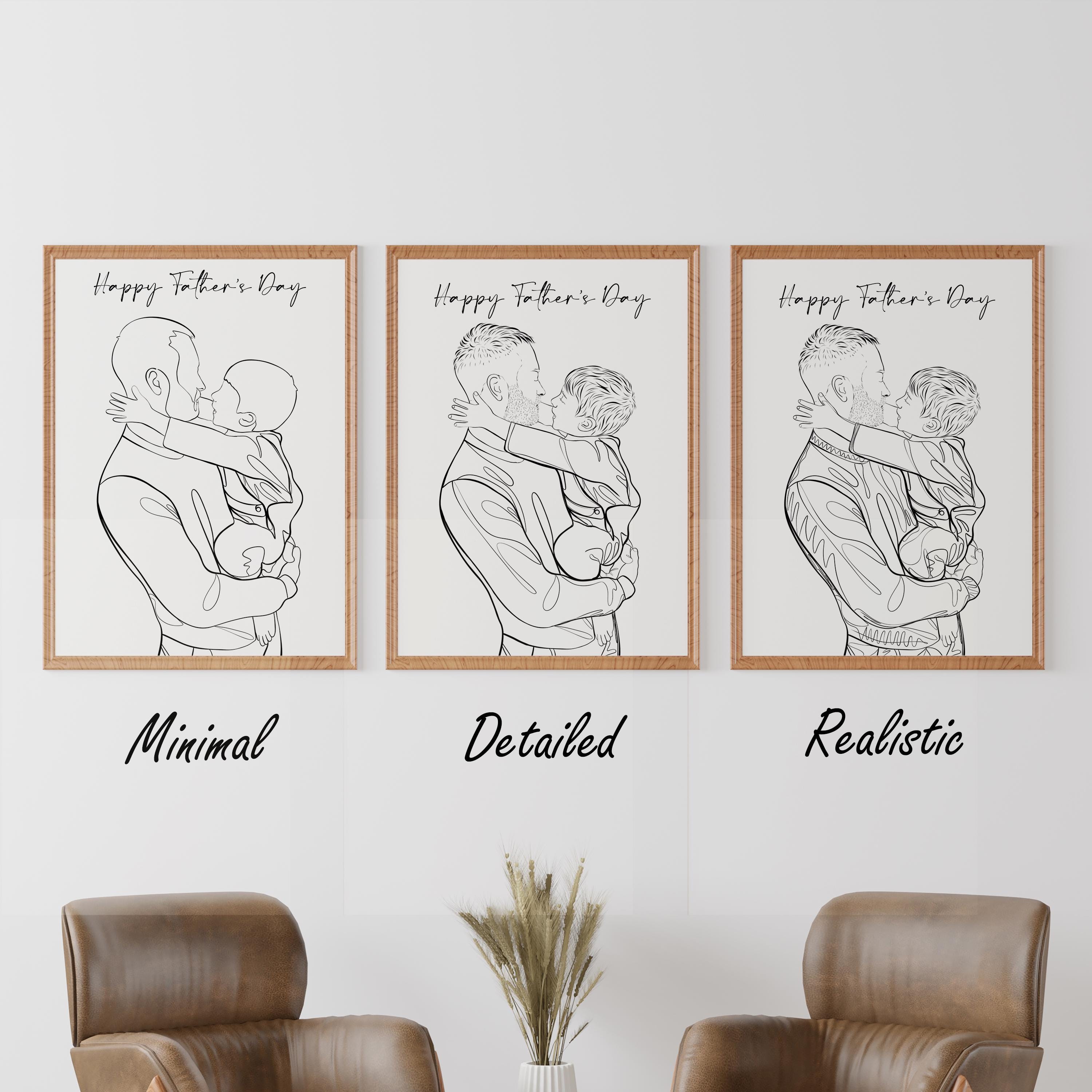 Faceless Family Portrait, Custom Drawing From Photo, Minimalist Line ...