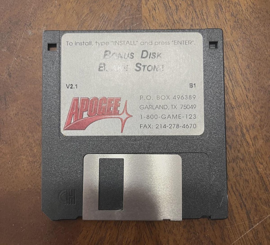 Blake Stone Bonus Disk Apogee Floppy Disk Installation V2.1 - Etsy