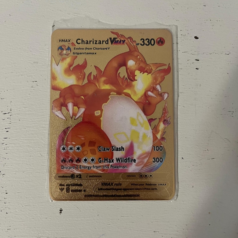 Gold Charizard Card - Etsy