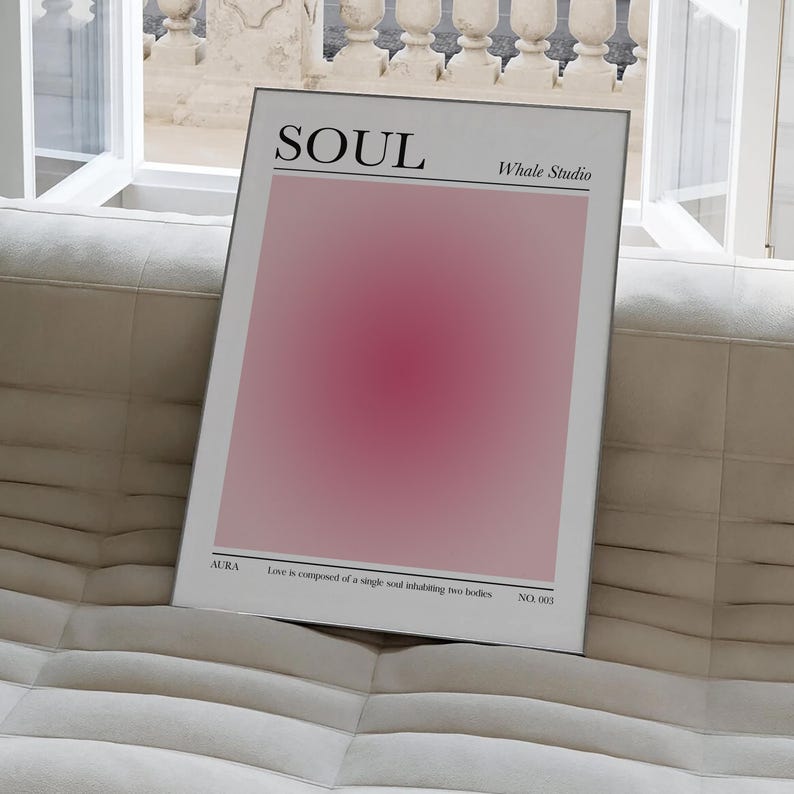 Pink Positive Aura Poster Set of 3 Affirmation Poster Love Mind Soul ...