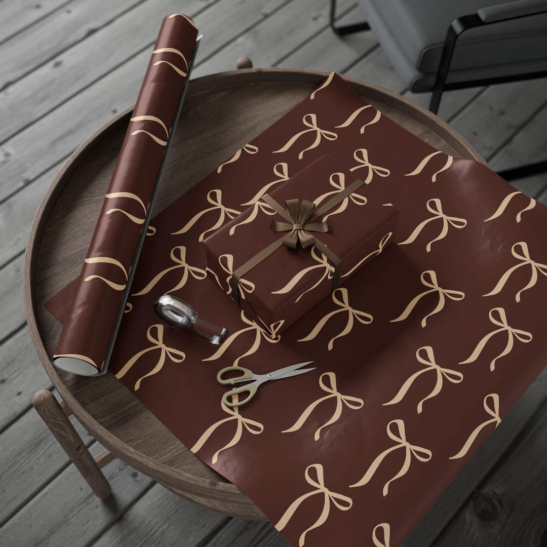 Coquette Wrapping Papers, Tan and Brown Roll for Gifts, Present ...