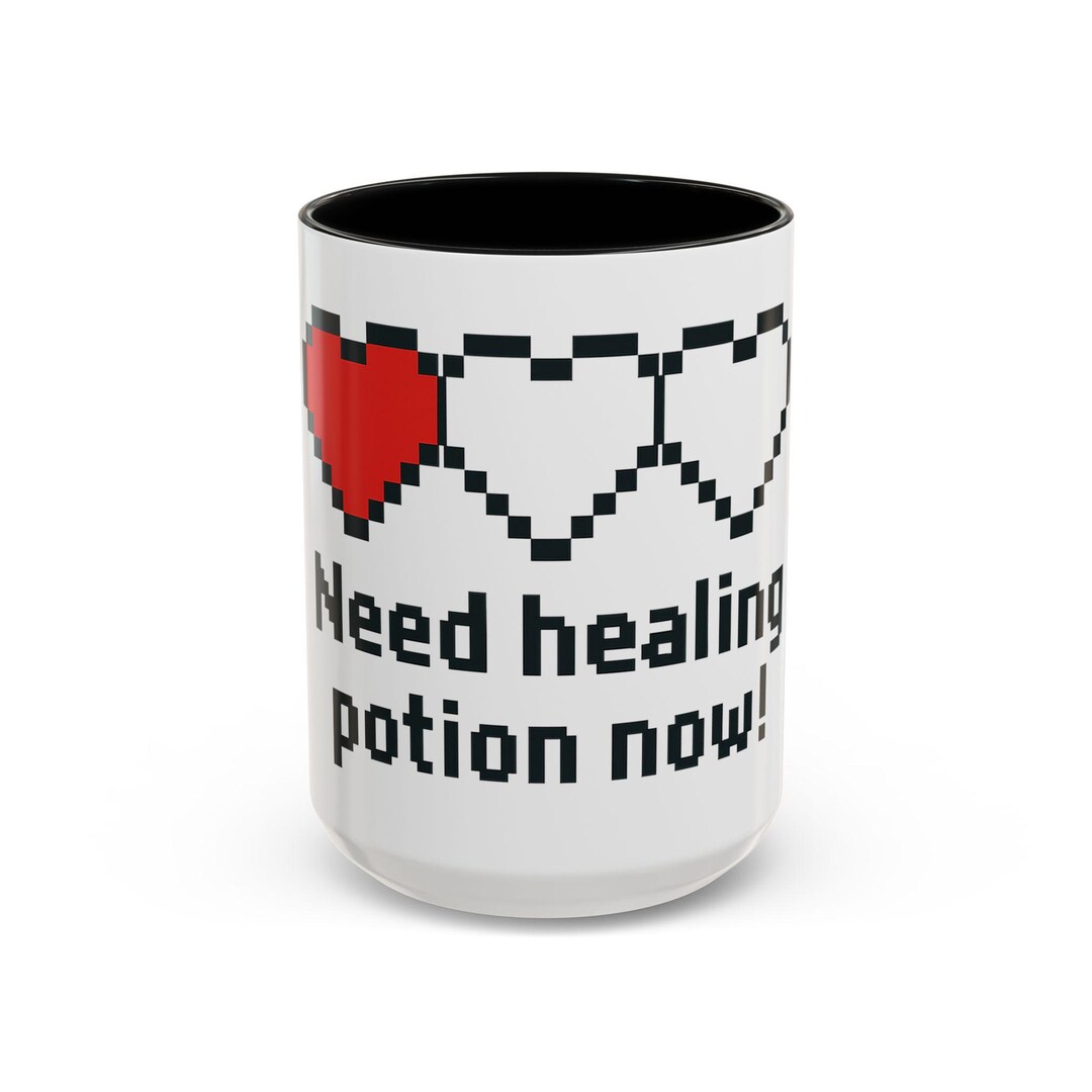 Pixel Art Healing Potion Mug: Retro Gamer Gift - Etsy