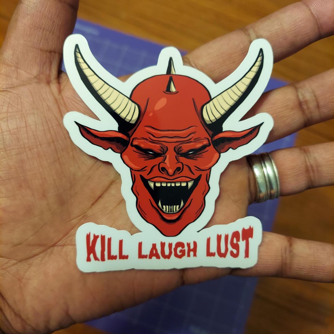 Devil Evil Kill Laugh Lust Sticker - Etsy