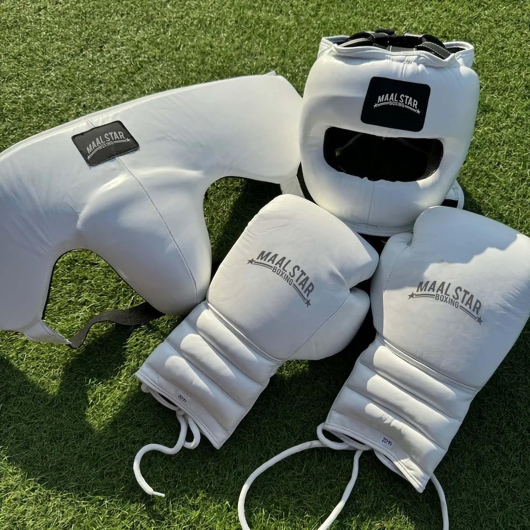 Handmade Boxing Whole Kit Maalstar Made in Cowhide Leather Pure White ...
