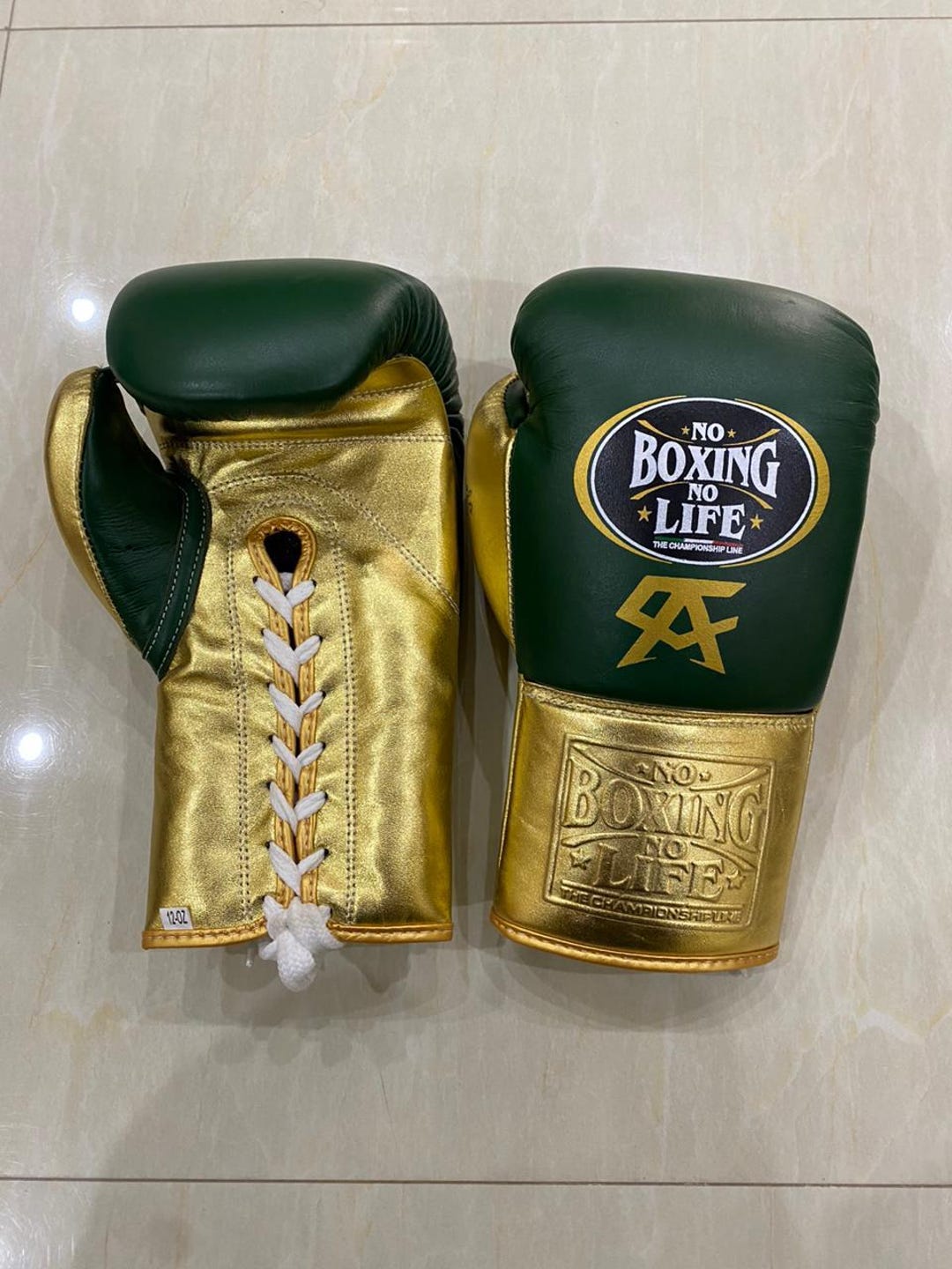 Handmade Boxing Gloves No Boxing No Life Made in Cowhide Leather Green ...