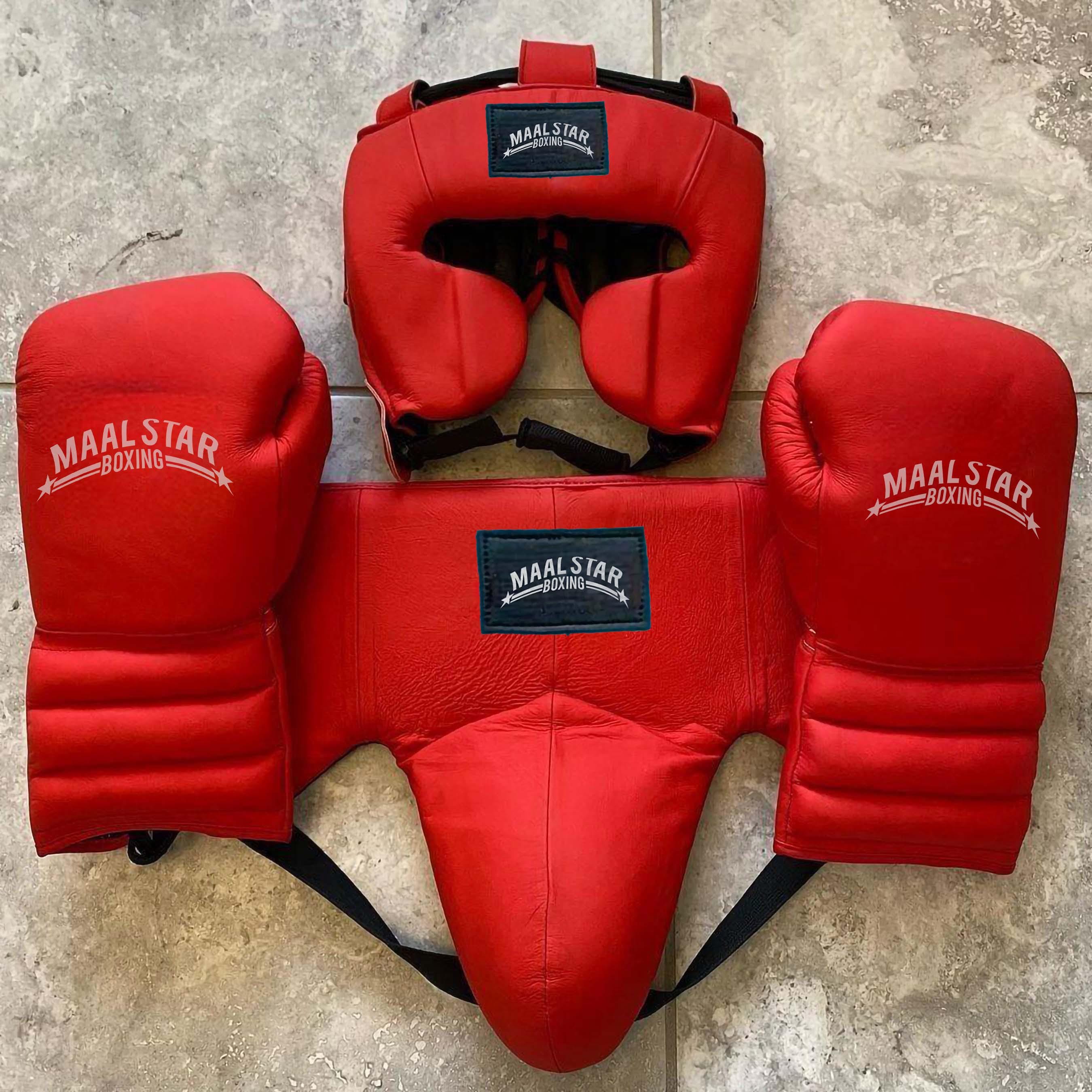 Handmade Boxing Whole Kit Maalstar Made in Cowhide Leather Pure Red ...