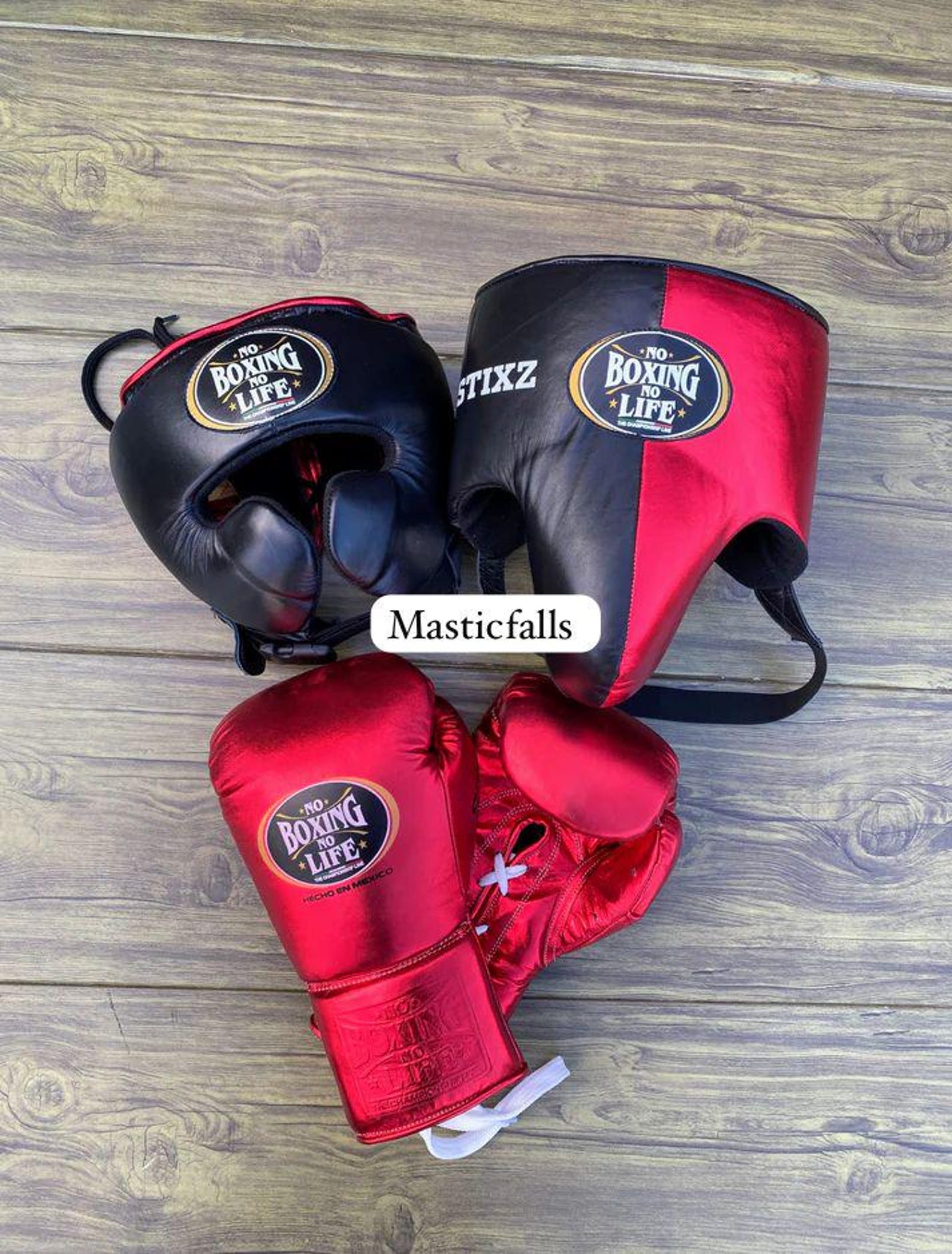 Handmade Boxing Whole Kit Maalstar Made in Cowhide Leather Red/ Black ...