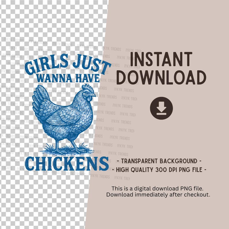 Vintage Blue Chicken Shirt Design | Digital Download - Etsy