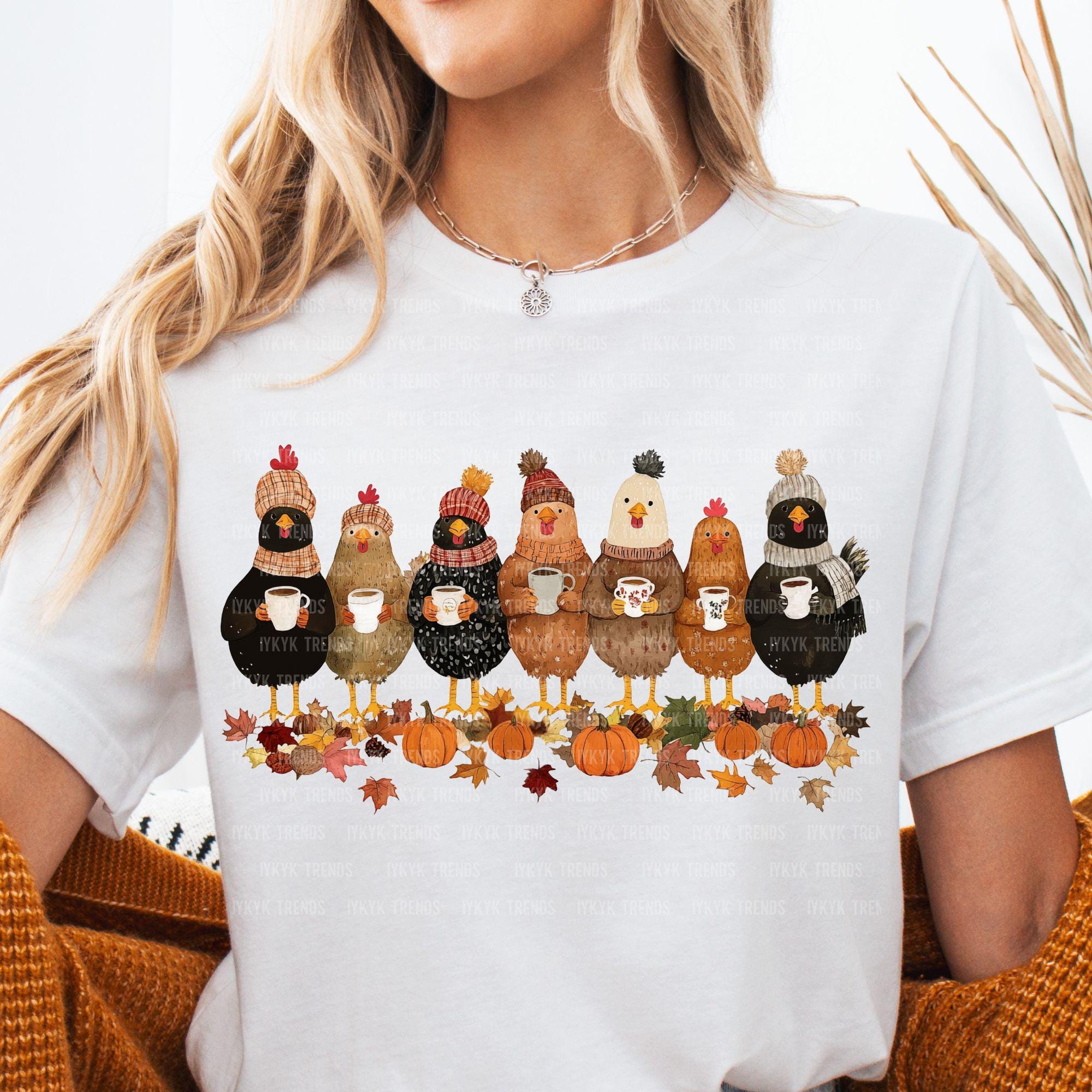 Fall Chickens Shirt PNG | Humorous Fall Chickens | Chicken Lover PNG ...