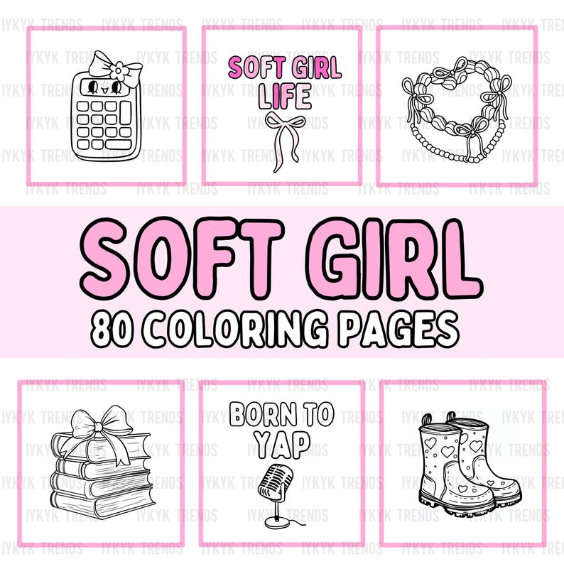 Soft Girl Girly Coloring Pages | Printable PDF Girly Aesthetic Coloring ...