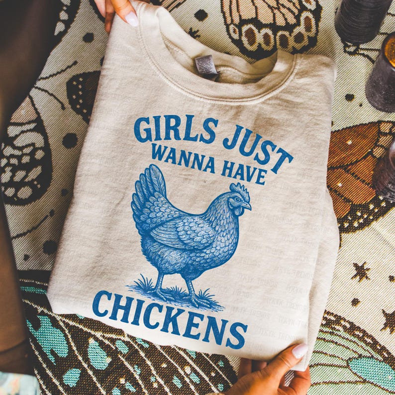 Vintage Blue Chicken Shirt Design | Digital Download - Etsy