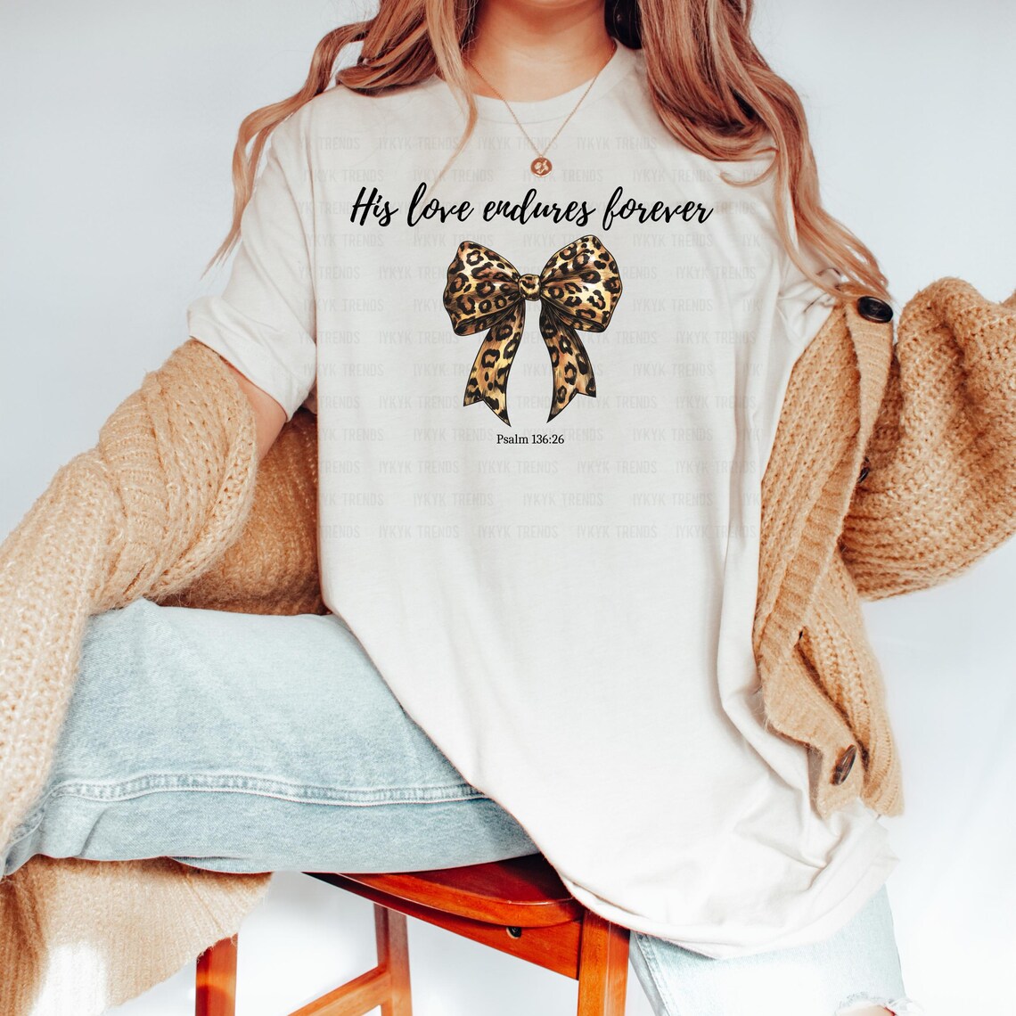 His Love Endures Forever Bible Verse PNG Christian Leopard Bow Png ...