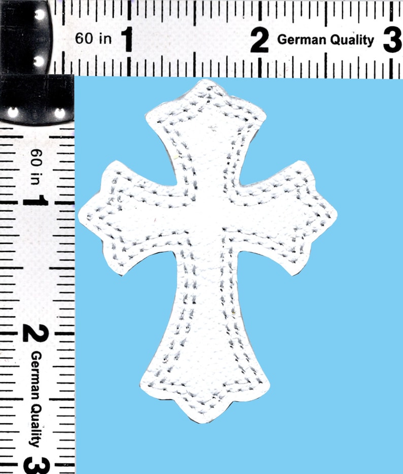 Custom Leather Gothic Chrome Cross Iron on Patch Hat,shoe Ch Jeans ...