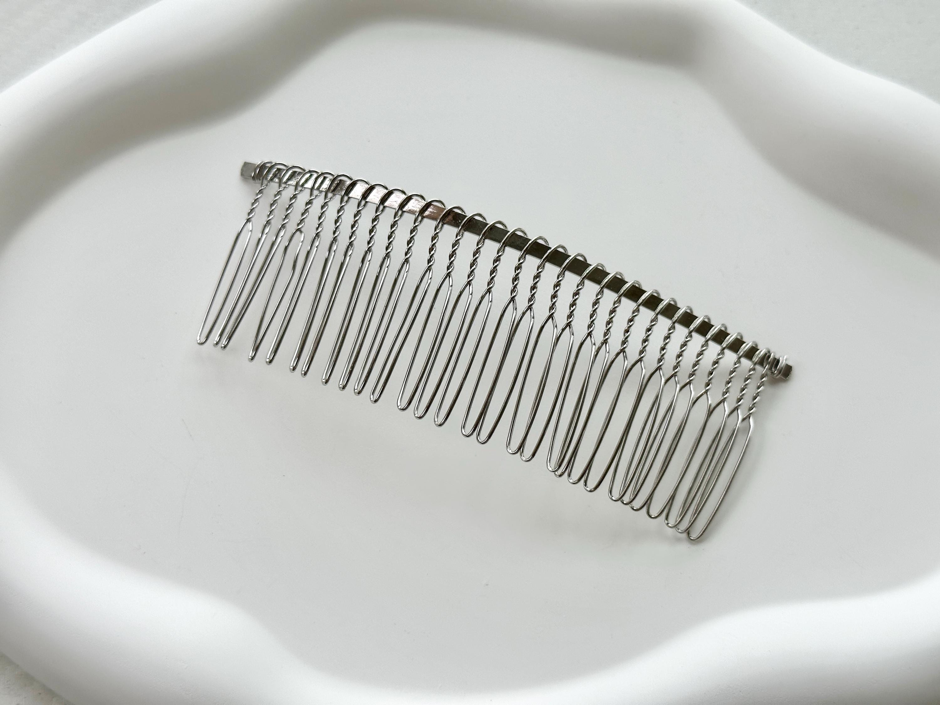Silver Metal Comb,diy Bridal Hair Comb,metal Curved Comb,30 Teeth Comb ...