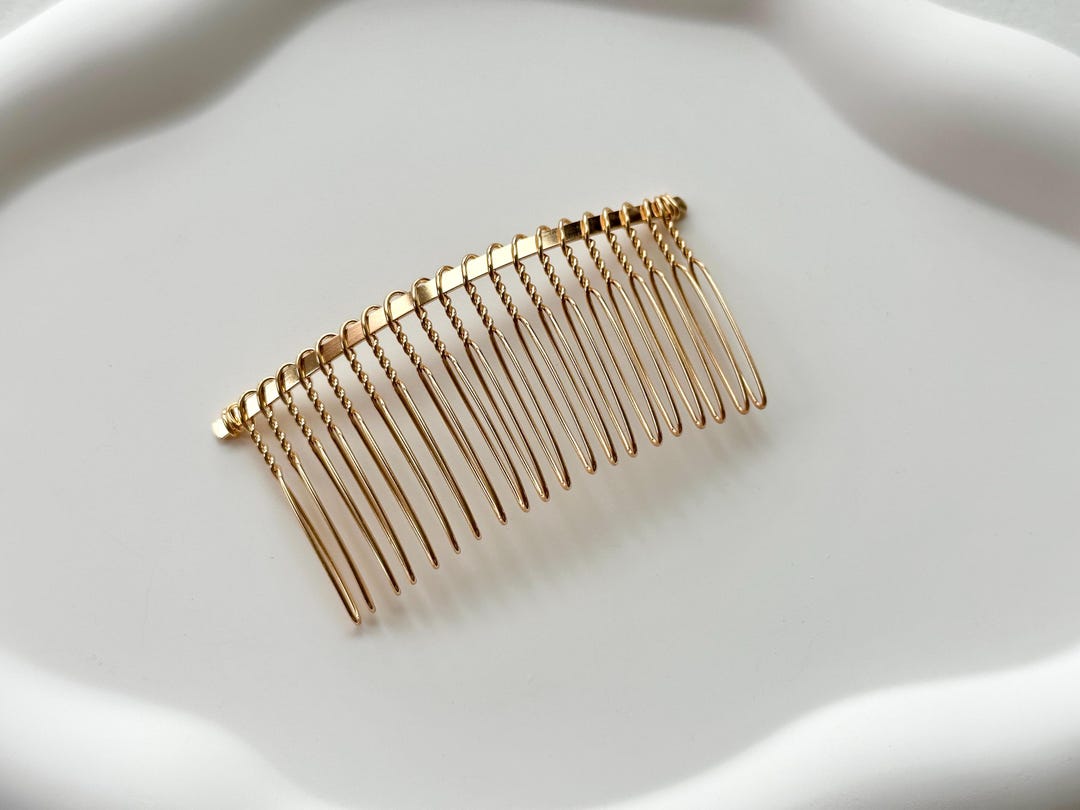 Gold Metal Comb,veil Comb,curved Comb,hair Accessories,bridal Hair ...