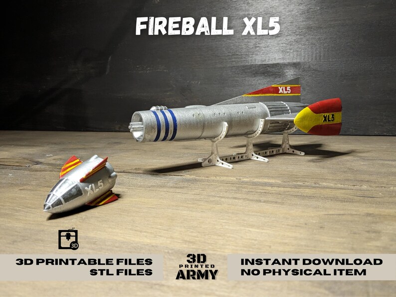 Fireball XL-5 Starship - STL Files for 3D Printing -no Physical Item ...