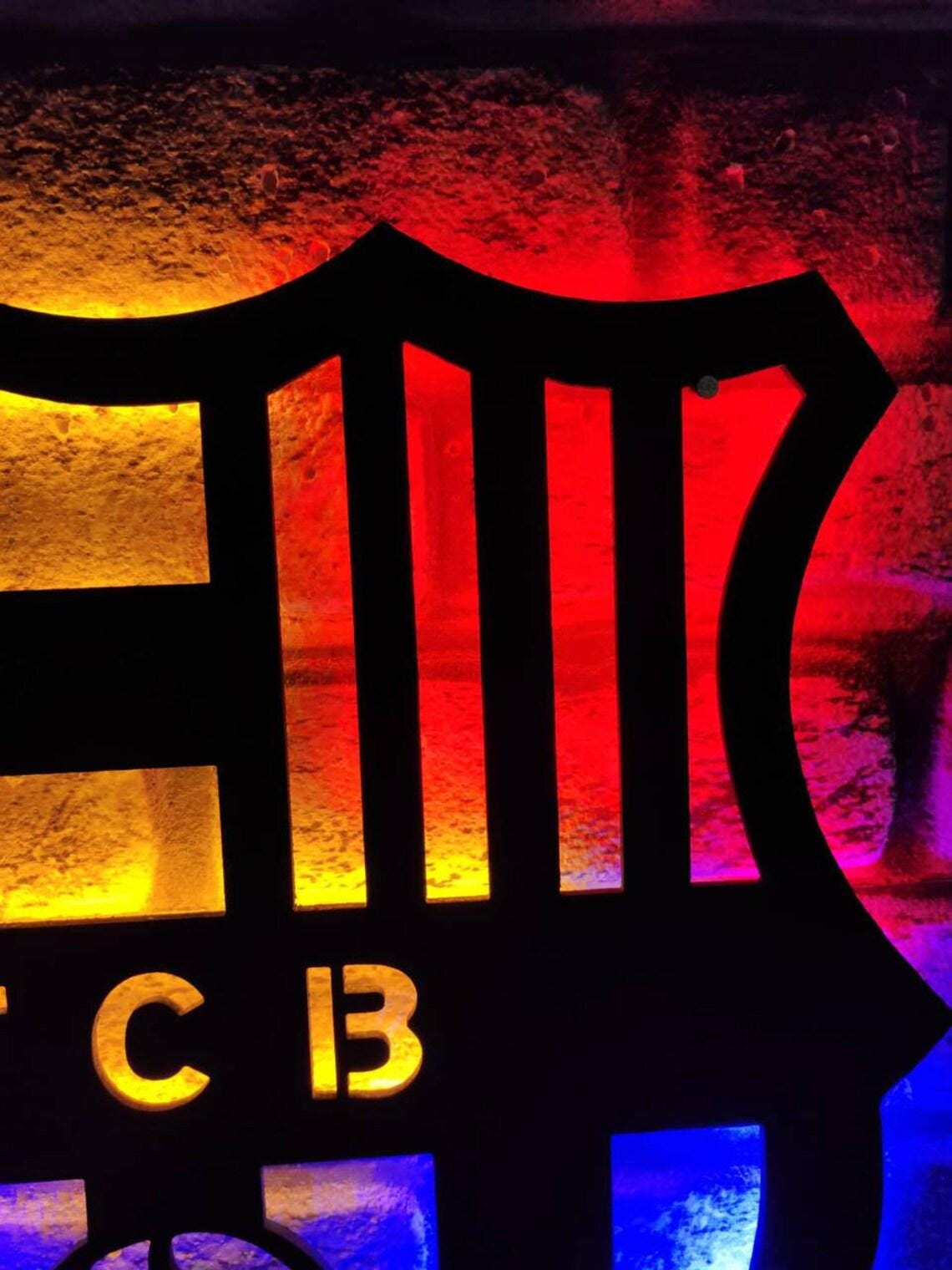 Barcelona Led Light Sign, Football Team, Neon Sign,wooden Wall Sign ...