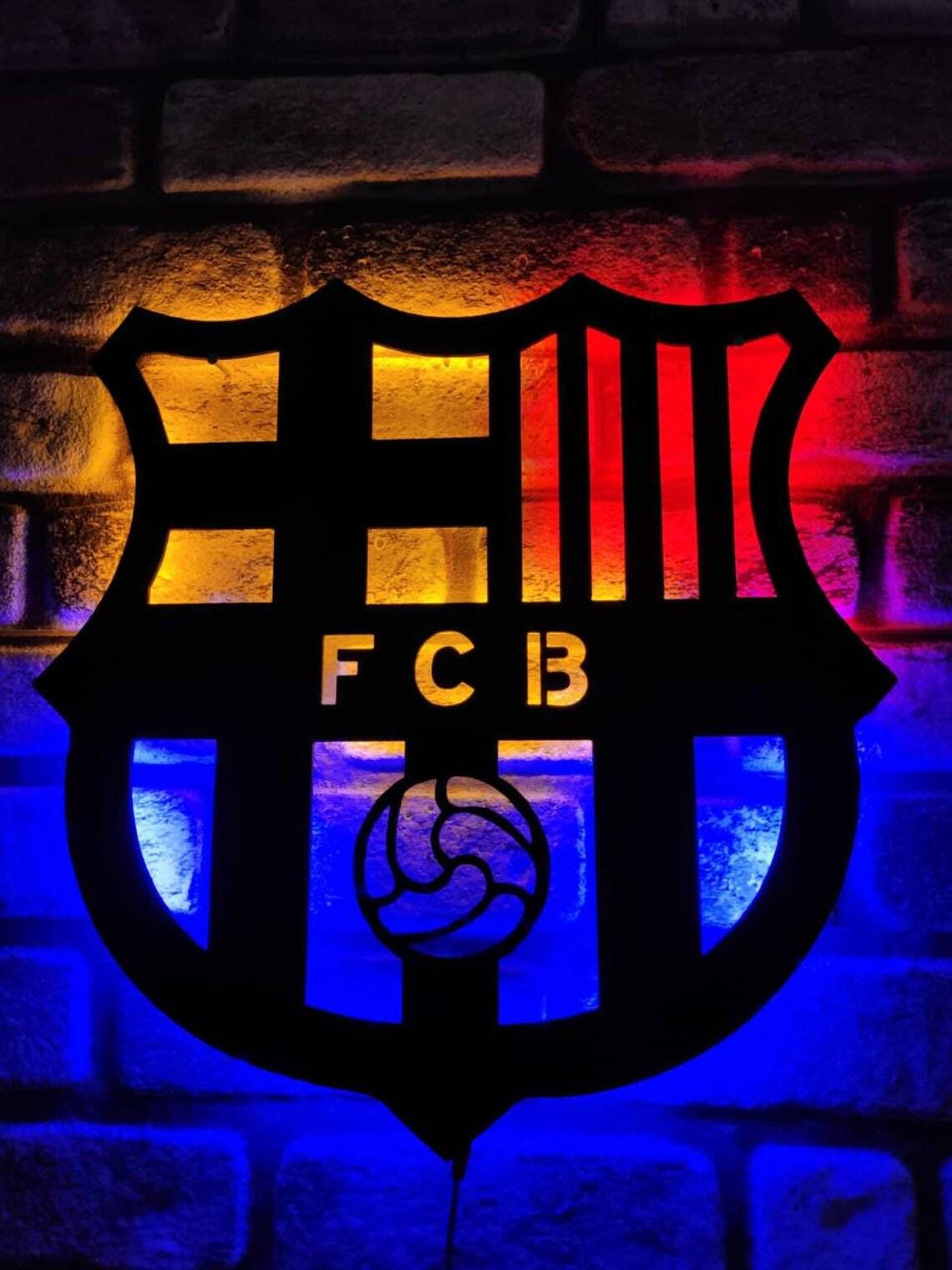 Barcelona Led Light Sign, Football Team, Neon Sign,wooden Wall Sign ...