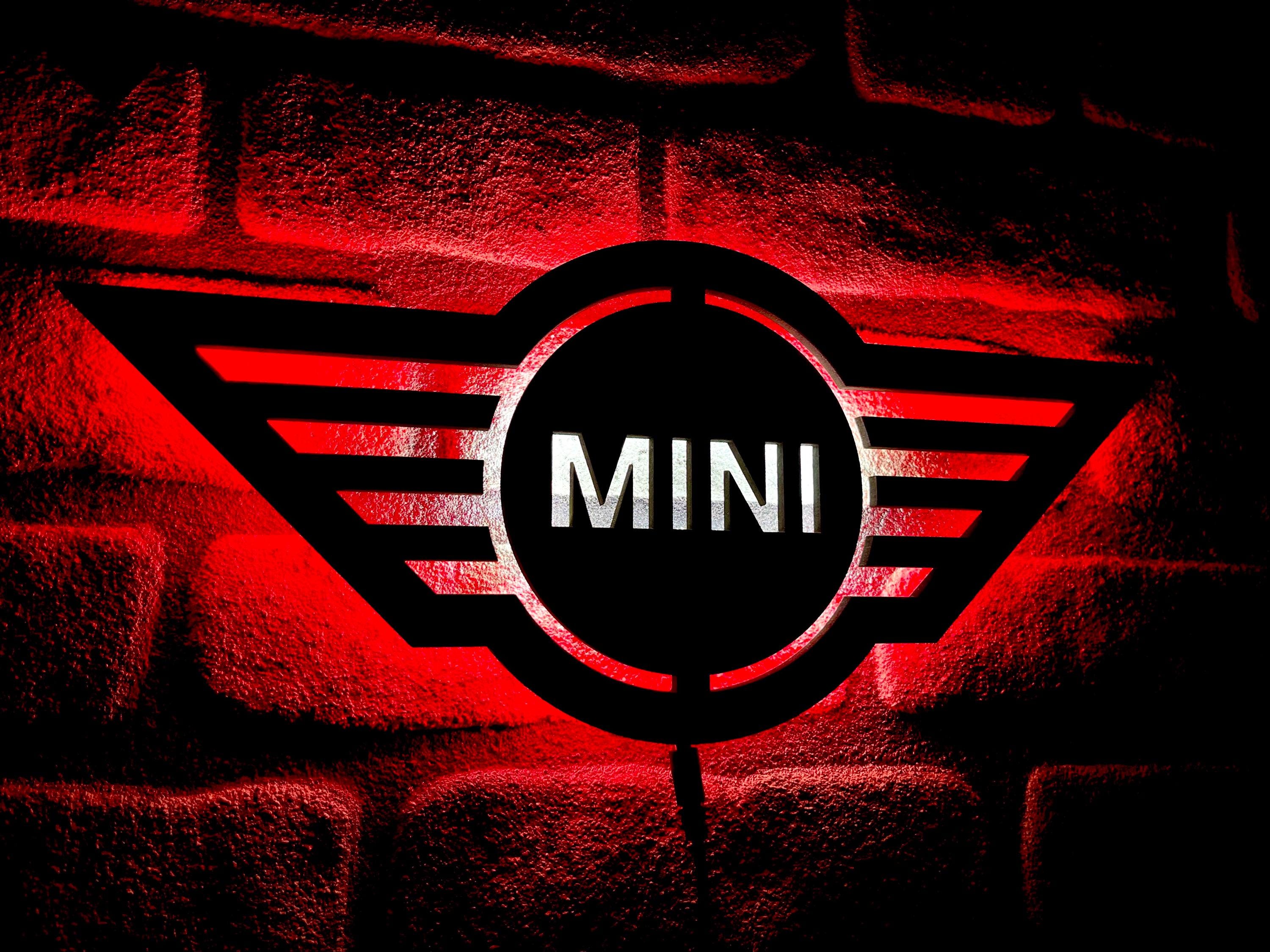 Mini Cooper LED Lighted Sign, Mini Car Emblem Wall Decor, Home Decor ...