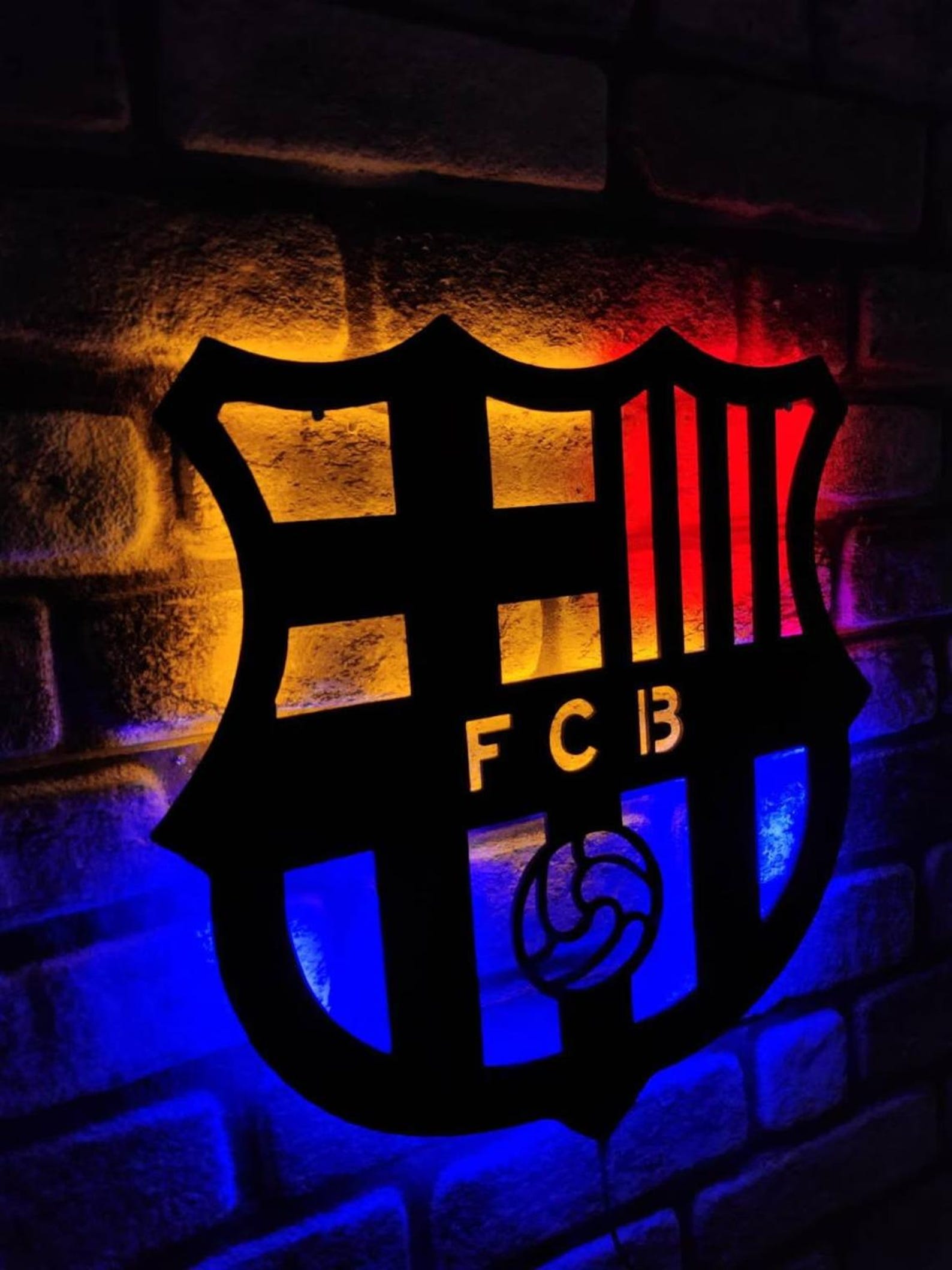 Barcelona Led Light Sign, Football Team, Neon Sign,wooden Wall Sign ...
