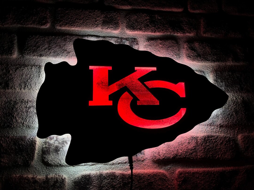 Kansas City Chiefs Led Sign, Nfl Team Sleek Wall Decor, Premium ...
