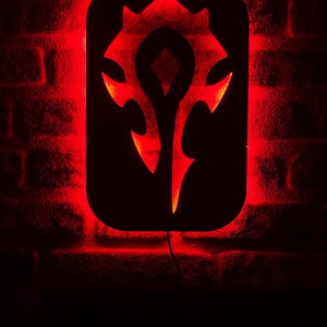 World of Warcraft Horde Logo LED Sign, Epic Gaming Wall Light, Red ...
