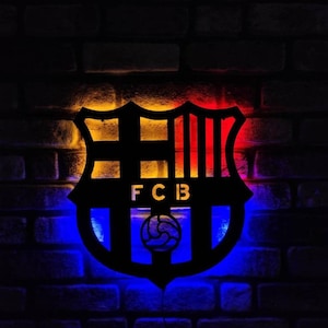 Barcelona Led Light Sign, Football Team, Neon Sign,wooden Wall Sign ...