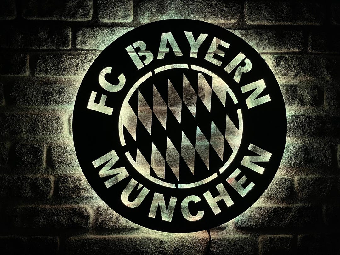 Bayern Munich Led Light Sign, Football Team, Neon Sign,wooden Wall Sign ...