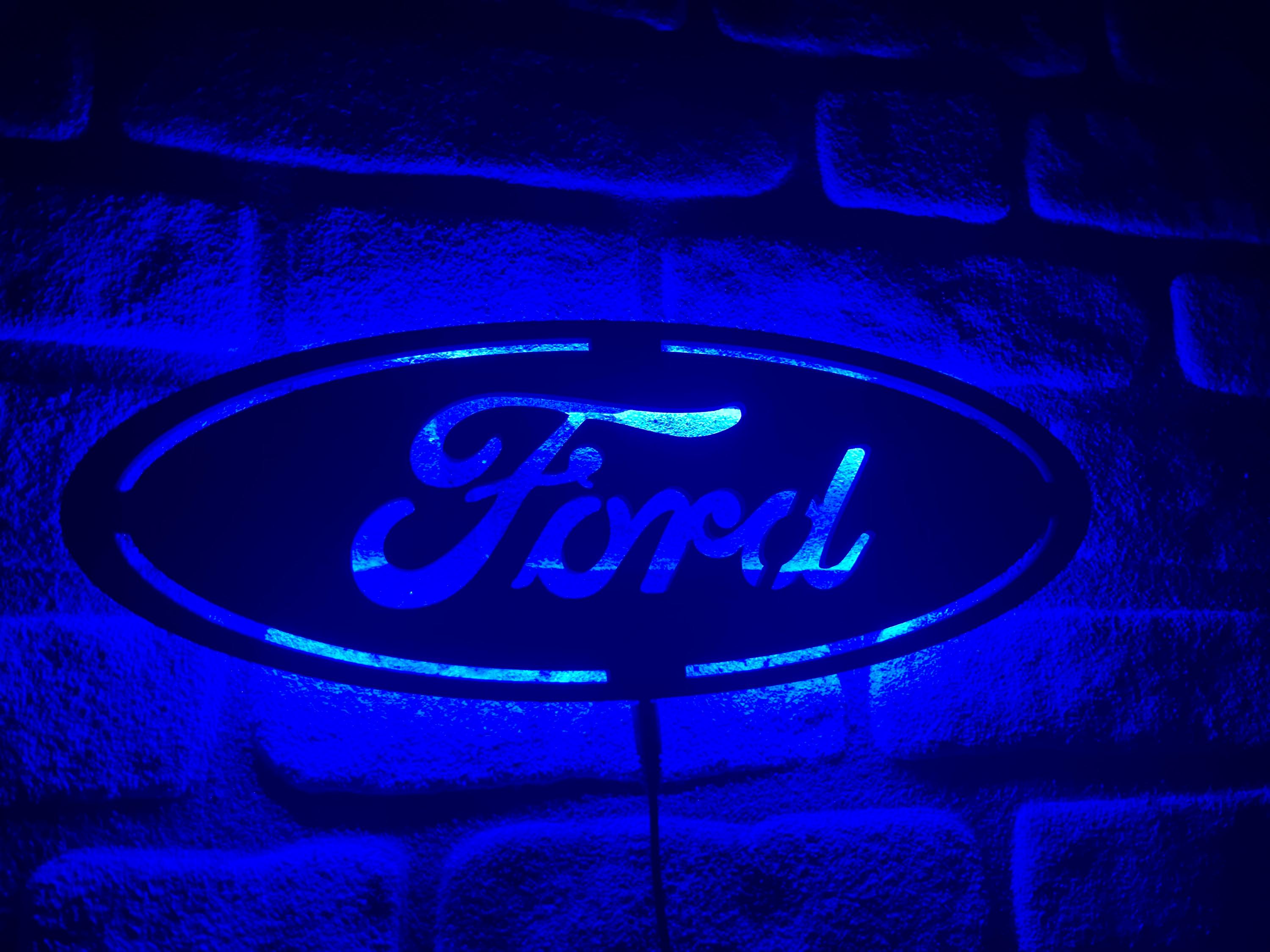 Ford LED Lighted Sign, Ford Car Emblem Wall Decor, Home Decor Lightning ...