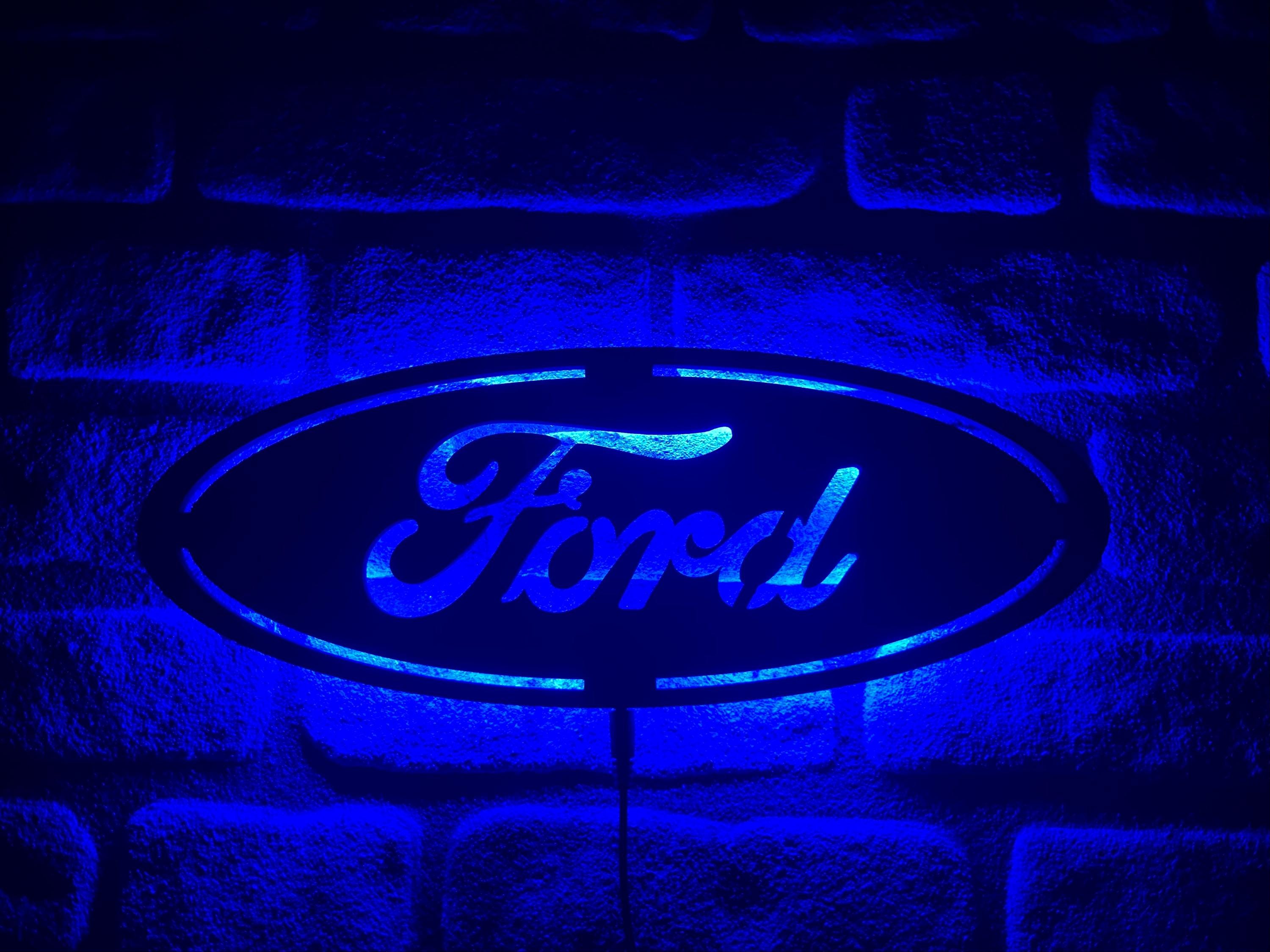 Ford LED Lighted Sign, Ford Car Emblem Wall Decor, Home Decor Lightning ...