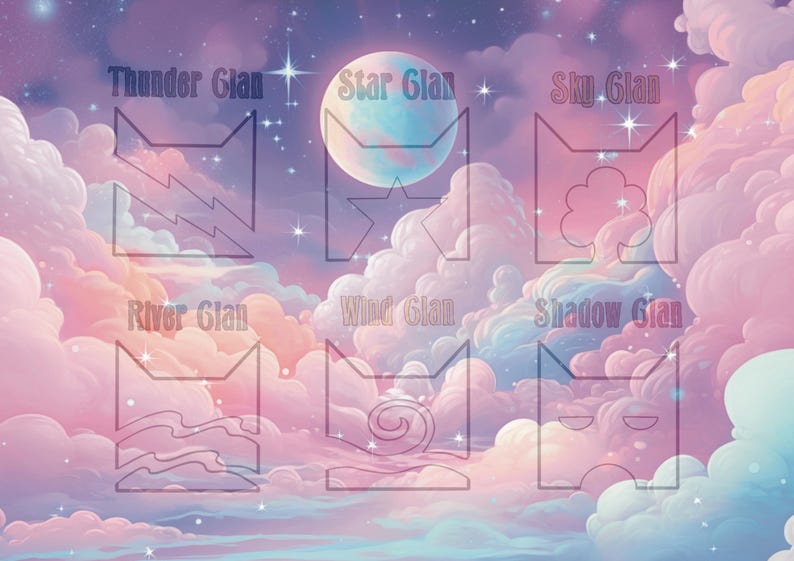 Warrior Cat Clan Symbols PNG/SVG/JPEG Instant Download (no Glitter ...