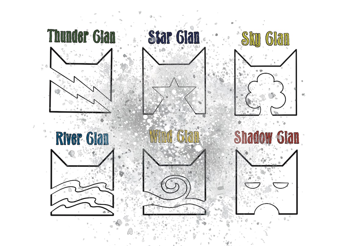Warrior Cat Clan Symbols PNG/SVG/JPEG Instant Download (no Glitter ...