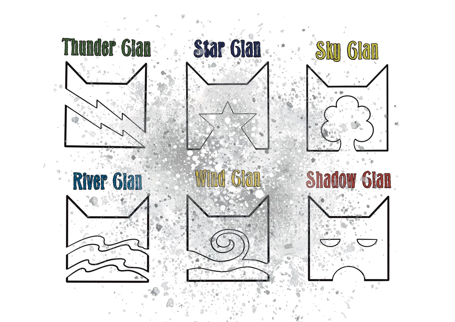 Warrior Cat Clan Symbols PNG/SVG/JPEG Instant Download (no Glitter ...