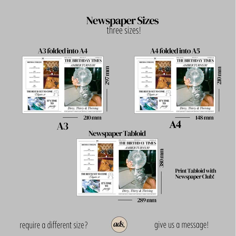Large Birthday Newspaper Template, Custom Newspaper, Editable Newspaper ...